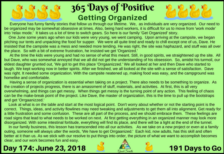 365 Days of Positive | Getting Organized