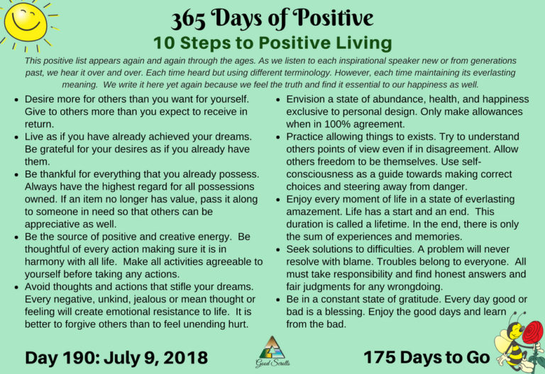 Good Scrolls | 365 Days of Positive | 10 Steps to Positive Living
