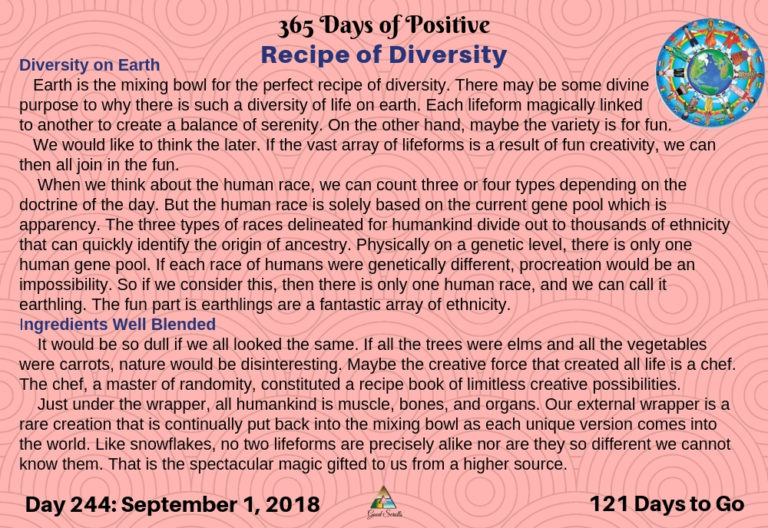 365 Days of Positive | Recipe of Diversity - Good Scrolls