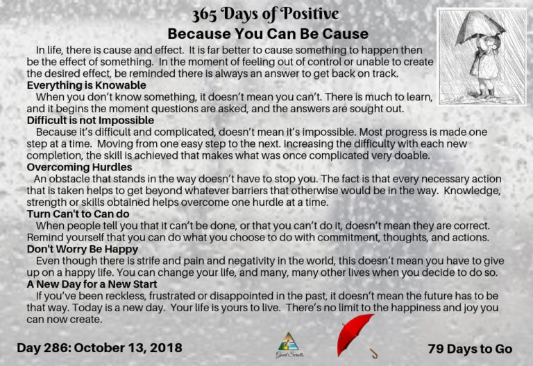 365 Days of Positive | Because You Can Be Cause - Good Scrolls